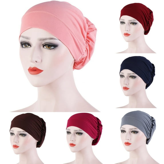 Cdar Women Head Cover Night Sleep Wide Band Cap Hair Bonnet Head Wrap ...