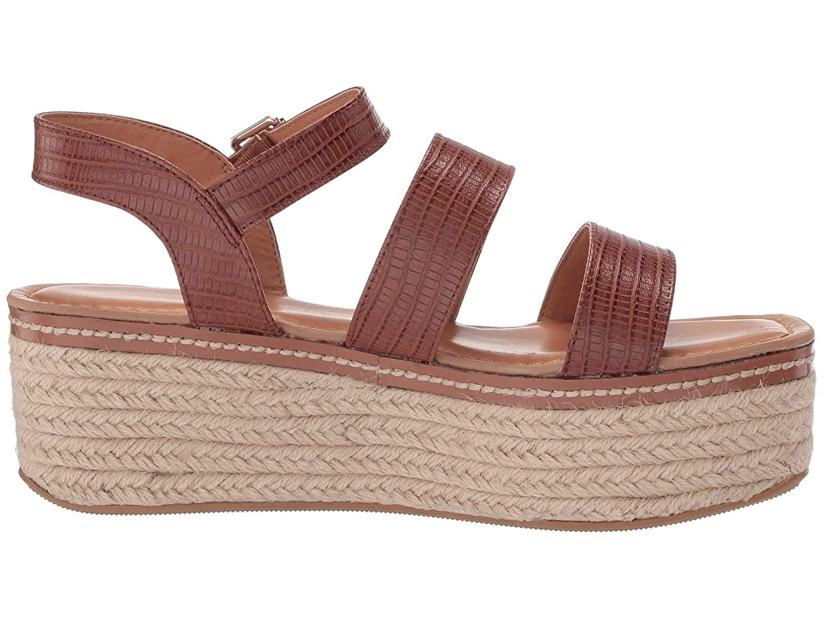 Chinese Laundry Zinger Tan Leather Espadrille Wedge Platform Flatform ...