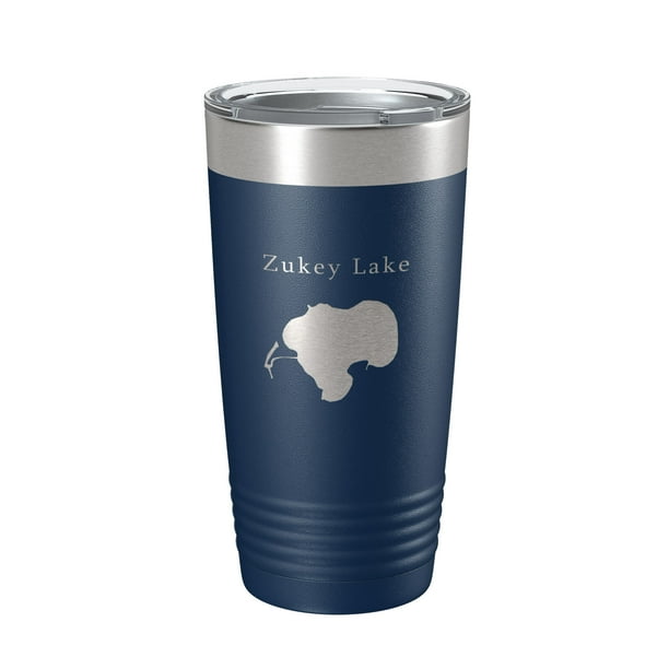 Zukey Lake Map Tumbler Travel Mug Insulated Laser Engraved Coffee Cup ...