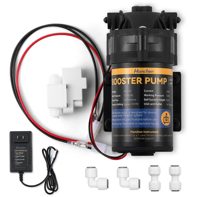 Hanchen Booster Pump Complete Kit for Home RO Reverse Osmosis Water ...