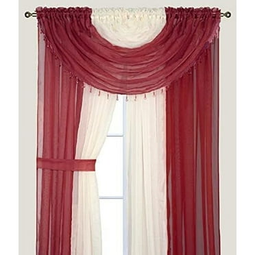 Regal Home Collections 5-Piece Curtain Set with Attached Valance and ...