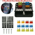 6Way Car Boot Power Distribution 12/24V Blade Fuse Holder Box Block ...