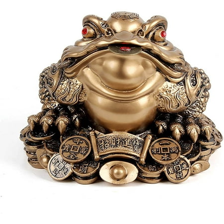Feng Shui Money Frog Brass Statue,Vintage Three Legged Wealth Frog ...
