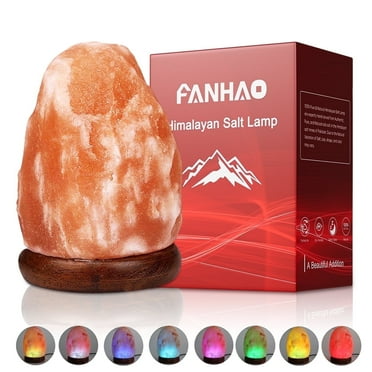 "Fanhao Himalayan Salt Lamp, Multicolor LED Light, USB, Remote, 5-6 ...