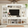 104.3"x82.3" Complete Entertainment Wall Unit White TV Stand Display ...