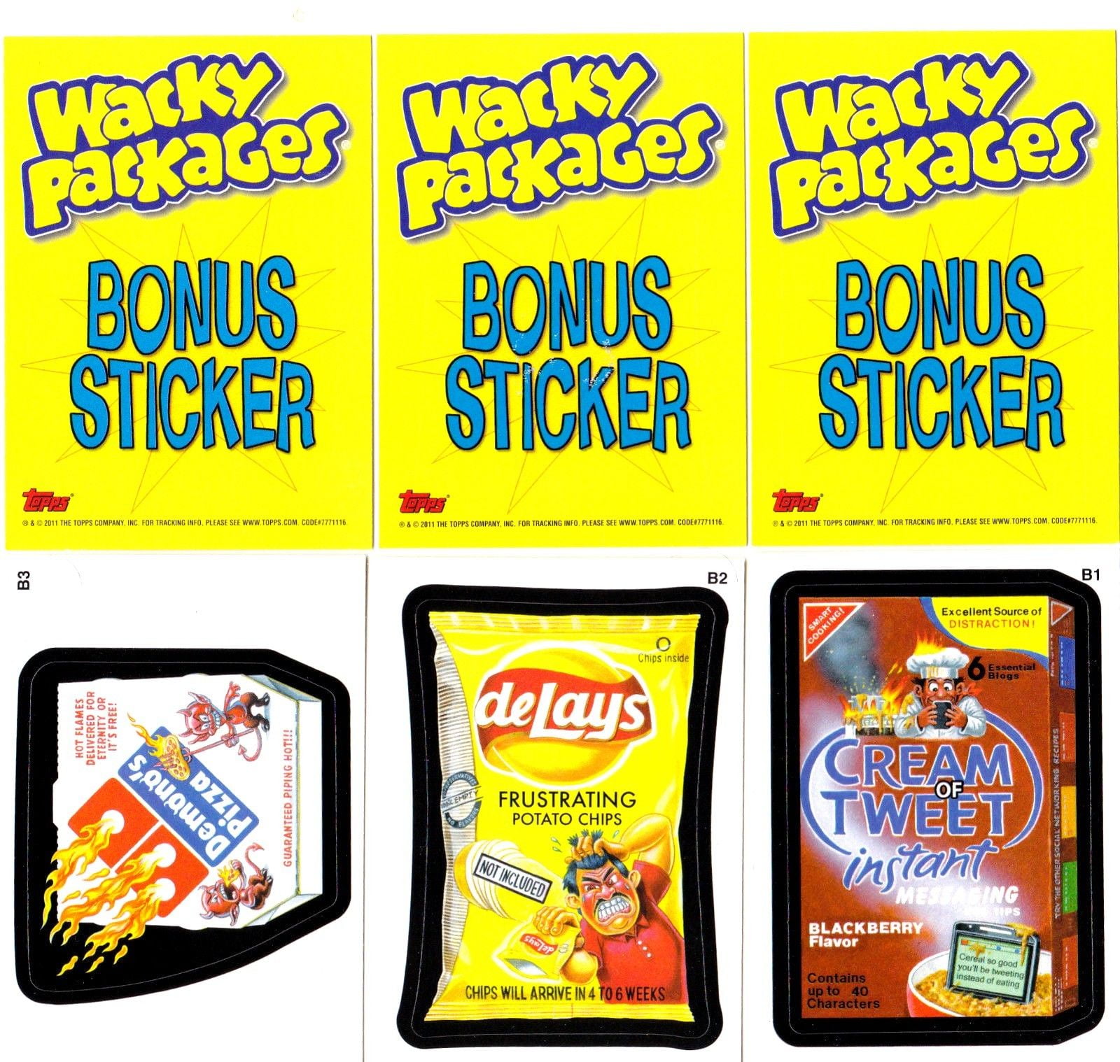 Wacky Packages All New Series 8 {ANS8} Bonus Stickers B1,B2,B3 ...