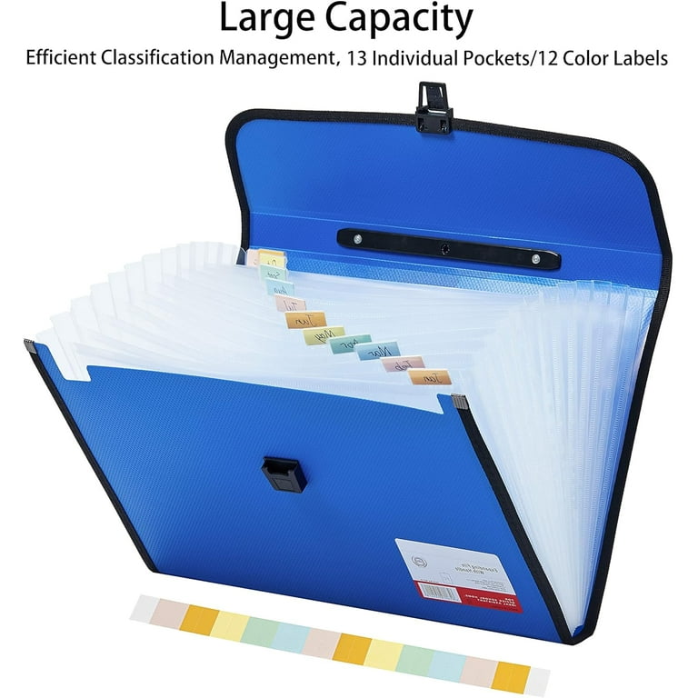 Fireproof Document Box AGCAN 2 Pack 13-Pocket Accordion File Organizer ...
