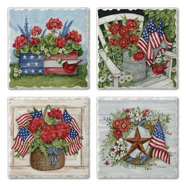 Thirstystone "Watercolor Snowmen" 4-Pack Tumbled Tile Coasters ...
