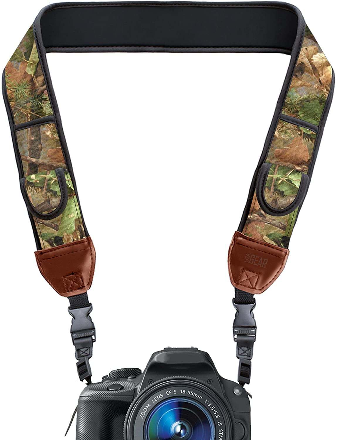 USA GEAR TrueSHOT Camera Strap with Camo Hiking Neoprene Pattern ...