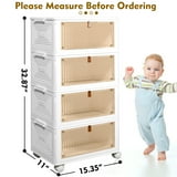 OKENTEN 4 Tier Clear Stackable Storage Bins Organizer with Wheels ...