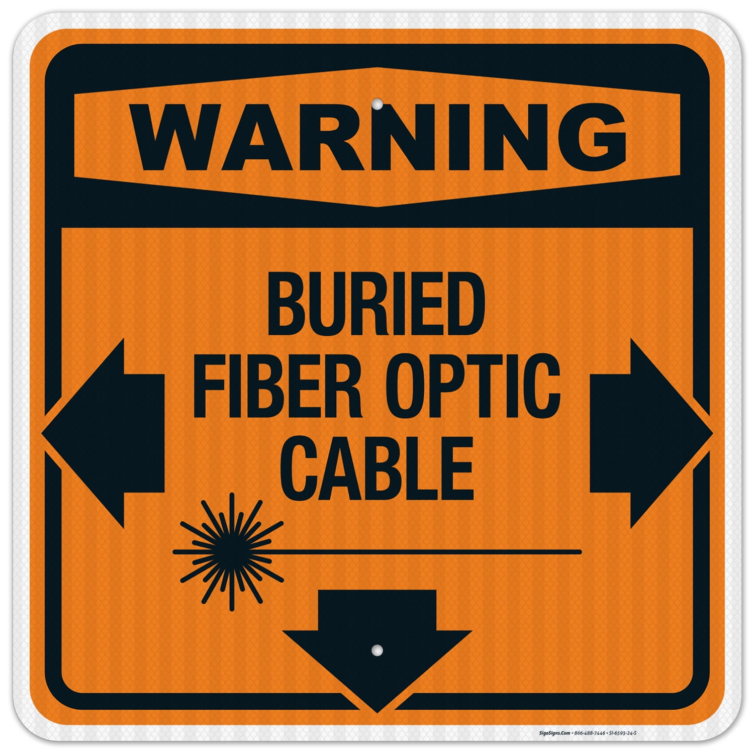 Warning Buried Fiber Optic Cable Sign, - Walmart.com