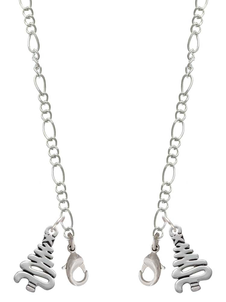 Silvertone Christmas Tree Zig Zag Silvertone Face Mask Necklace ...