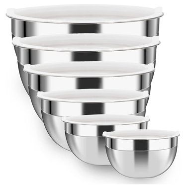 Chef Buddy 5 Piece Stainless Steel Bowl Set with Lids - Walmart.com