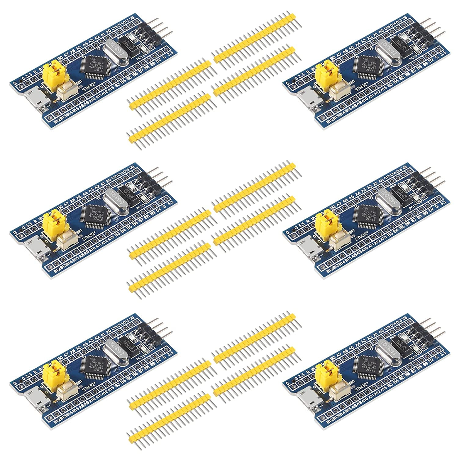 6pcs Stm32f103c8t6 Minimum System Development Board With Imported Chip Stm32 Arm Core Learning