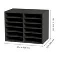 KFFKFF Wood Literature Organizer Adjustable File Sorter 12 Compartments ...