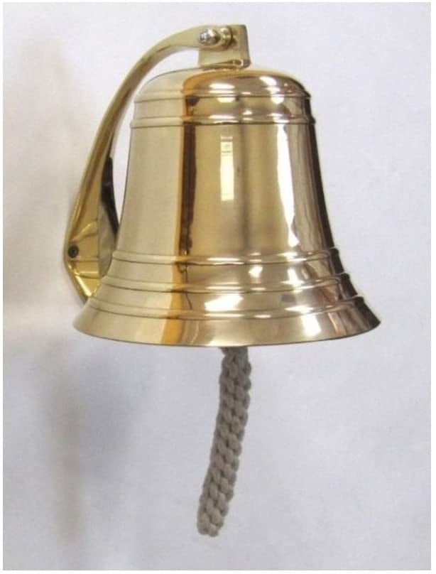 Melodic Splendor: 9" Solid Brass Hanging Bell with Polished Finish ...