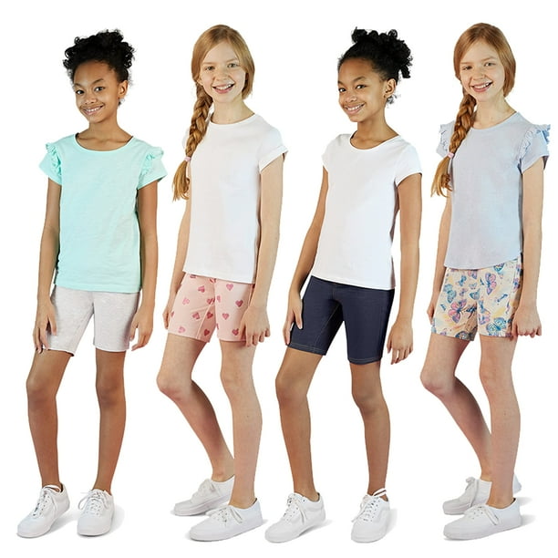 VIGOSS Girls' Active Shorts - 4 Pack Bike Shorts for Girls - Stretchy ...