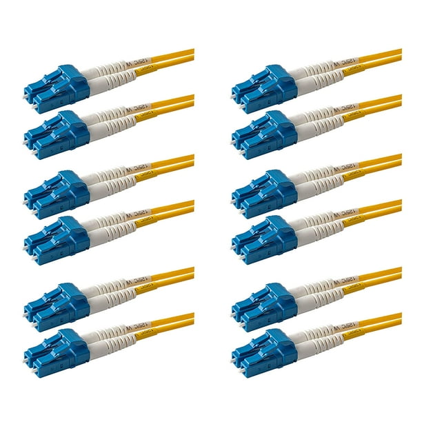 6-Pack 1 Meter LC to LC Fiber Patch Cable, Corning SMF-28® Singlemode 9 ...