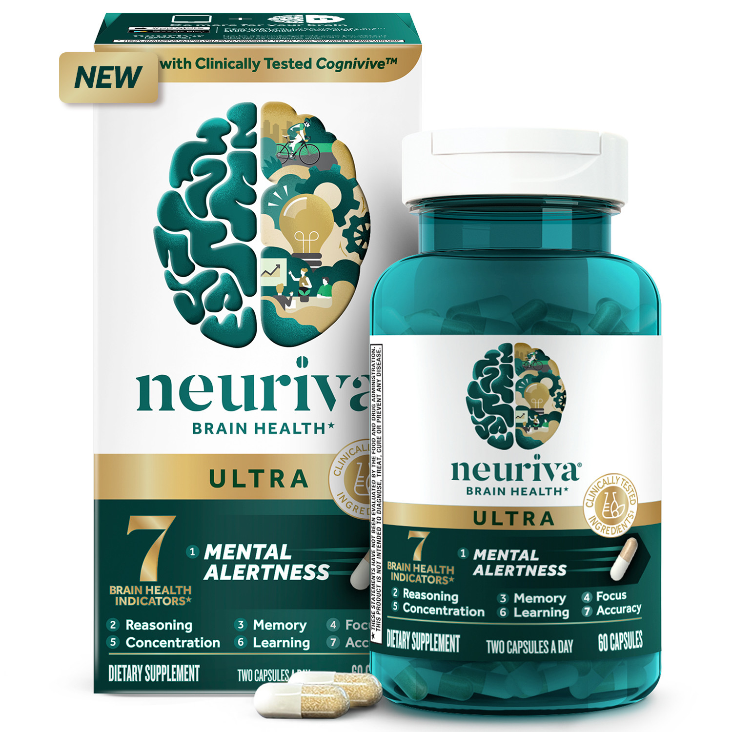 Neuriva Ultra Brain Health Supplement (60ct Capsule), Brain Support ...