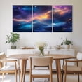 Color Starry Sky Canvas Wall Art 3 Panels, Night Sky Nature Scenery ...