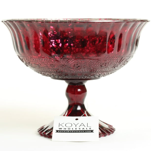Koyal Wholesale 7-Inch Burgundy Glass Compote Bowl Pedestal Flower Bowl ... Koyal Wholesale 7-Inch Burgundy Glass Compote Bowl Pedestal Flower Bowl ...