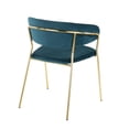 Tania Contemporary-Glam Chair in Gold Metal with Teal Velvet by ...