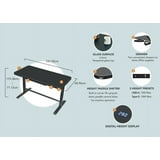 Motionwise Glasstop Height Adjustable Desk Black - Walmart.com