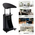 HOMCOM Height Adjustable Laptop Cart Rolling Mobile Podium Desk, Black ...