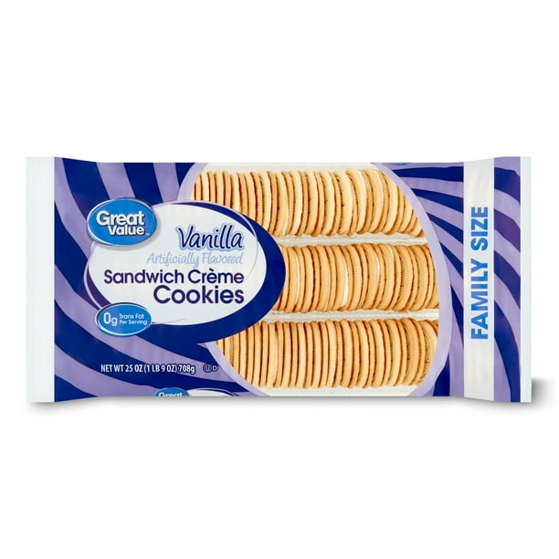 Great Value Vanilla Sandwich Creme Cookies Family Size, 25 oz - Walmart.com