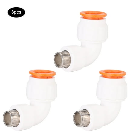 3Pcs PPR Plastic Elbow Connector Adapter Water Pipe Connector Fittings ...