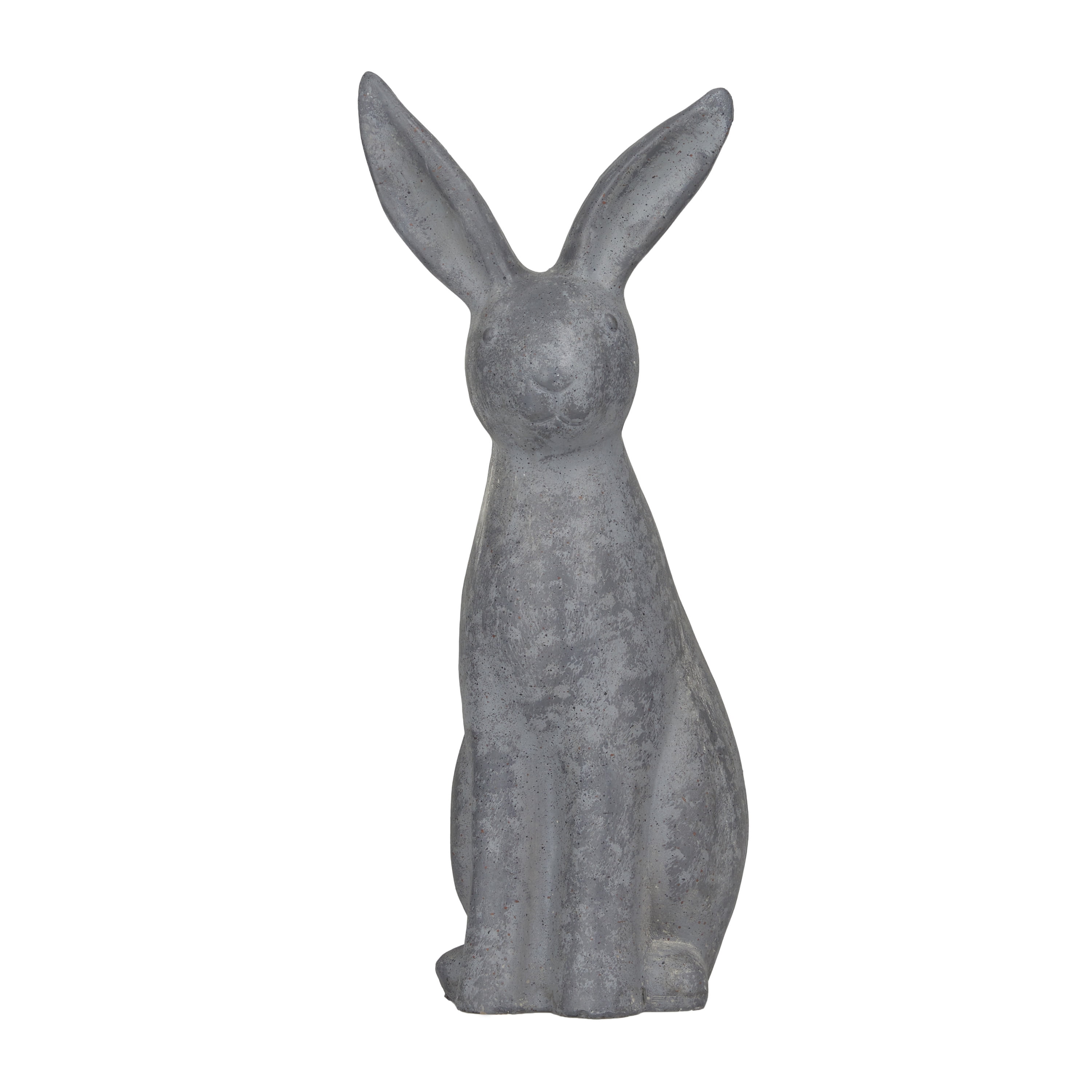 DecMode Farmhouse Polystone Carved Rabbit Garden Sculpture, with Gray ...
