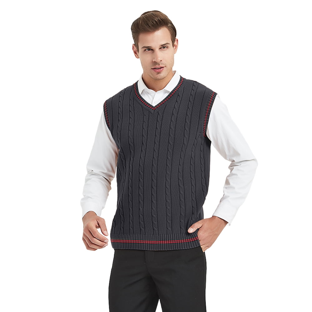 Click here for Toptie Mens 100 Cotton Knit Sweater Vest  V Neck C... prices