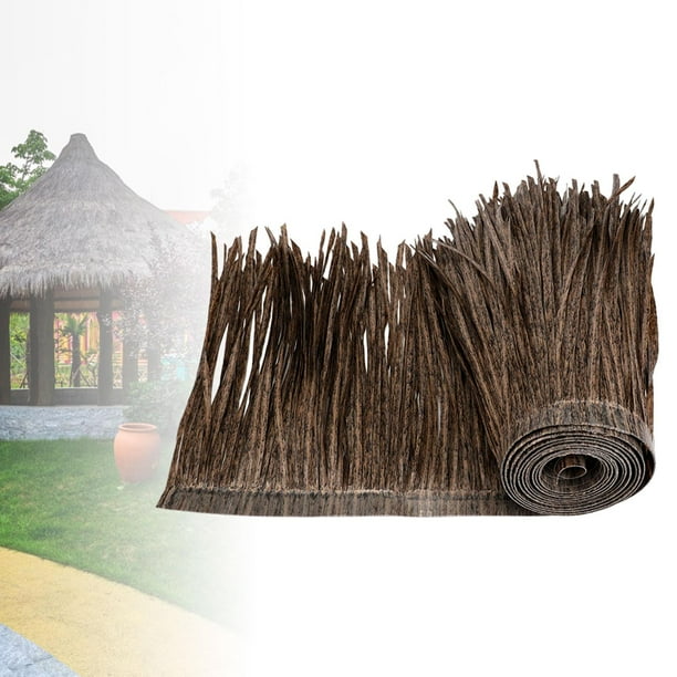 Straw Roof Thatch Durable Artificial Palm Thatch Rolls for Hut Garden ...