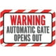 Warning Automatic Gate Opens Out Sign - Walmart.com