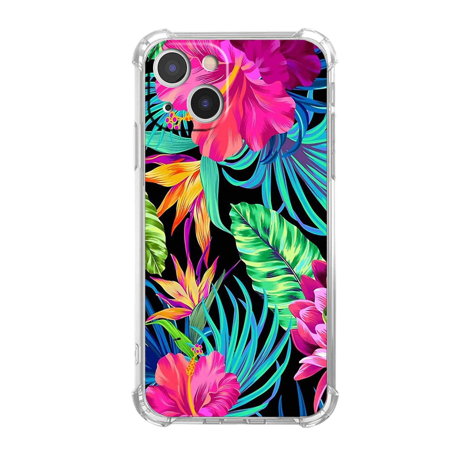 Hibiscus Flower Case for iPhone 13,Aesthetic Colourful Floral Pattern ...