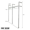 PIPE DECOR 76 3/8" Black Steel DIY Industrial Open Wardrobe, Wall ...