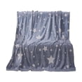 Glow In Dark Star Flannel Blanket, Red White Blue Soft Throw, Air ...