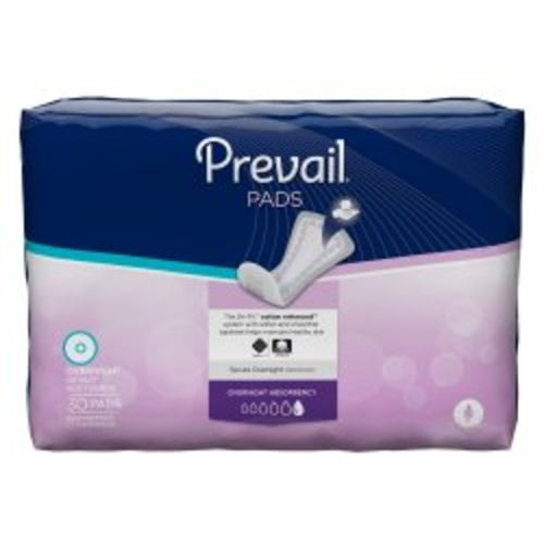 Prevail Overnight Absorbency Incontinence Bladder Control Pads, 30 ...