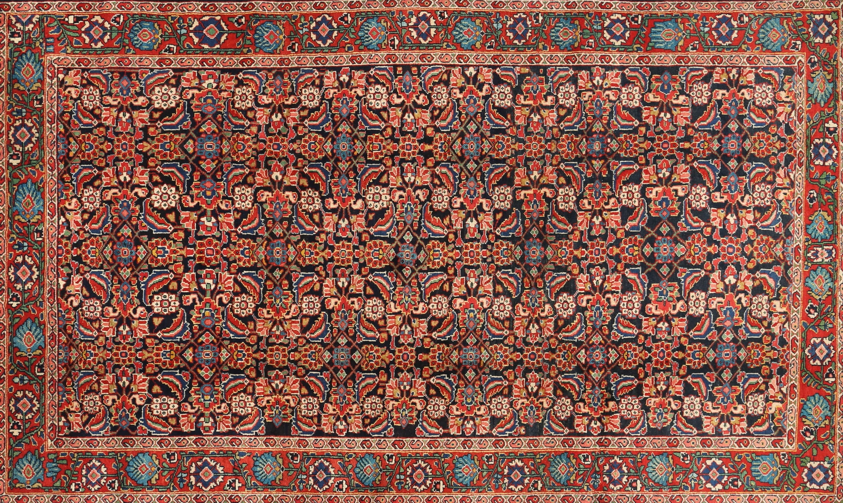 Ahgly Company Indoor Rectangle Traditional Saffron Red Persian Area ...