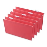 Deluxe Bright Color Hanging File Folders, Legal Size, 1/5-Cut Tab, Red ...