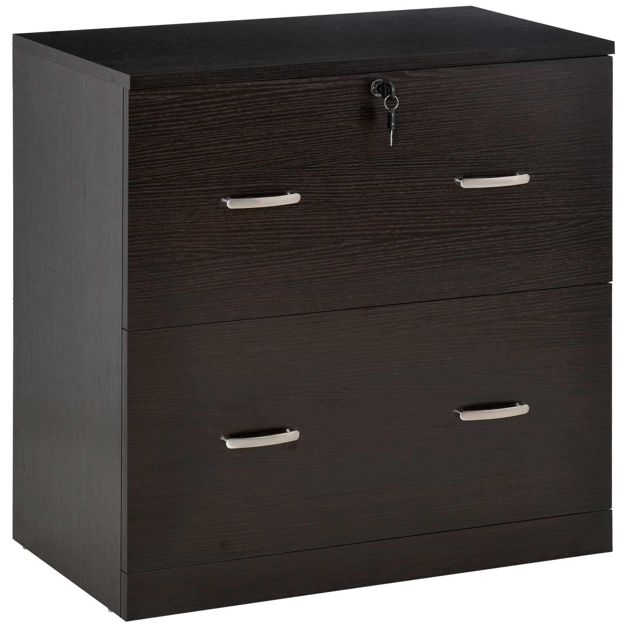 Vinsetto Filing Cabinet with Drawers, File Cabinet with Lock Espresso ...