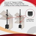 11" Tall Square Ceiling Support Box for 6" Diameter 304 Stainless Steel ...