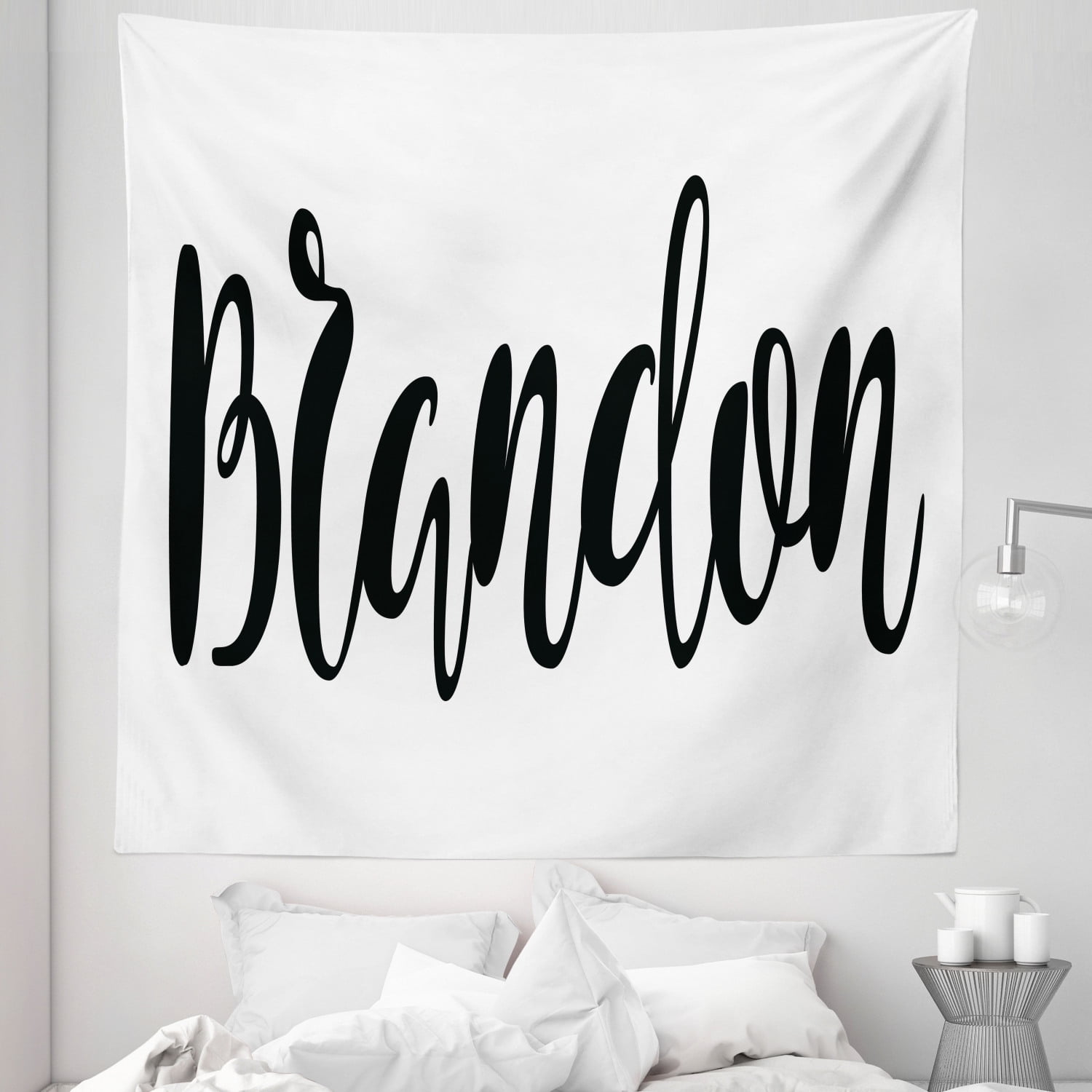Brandon Tapestry, Widespread Name Design with Monochrome Letters ...