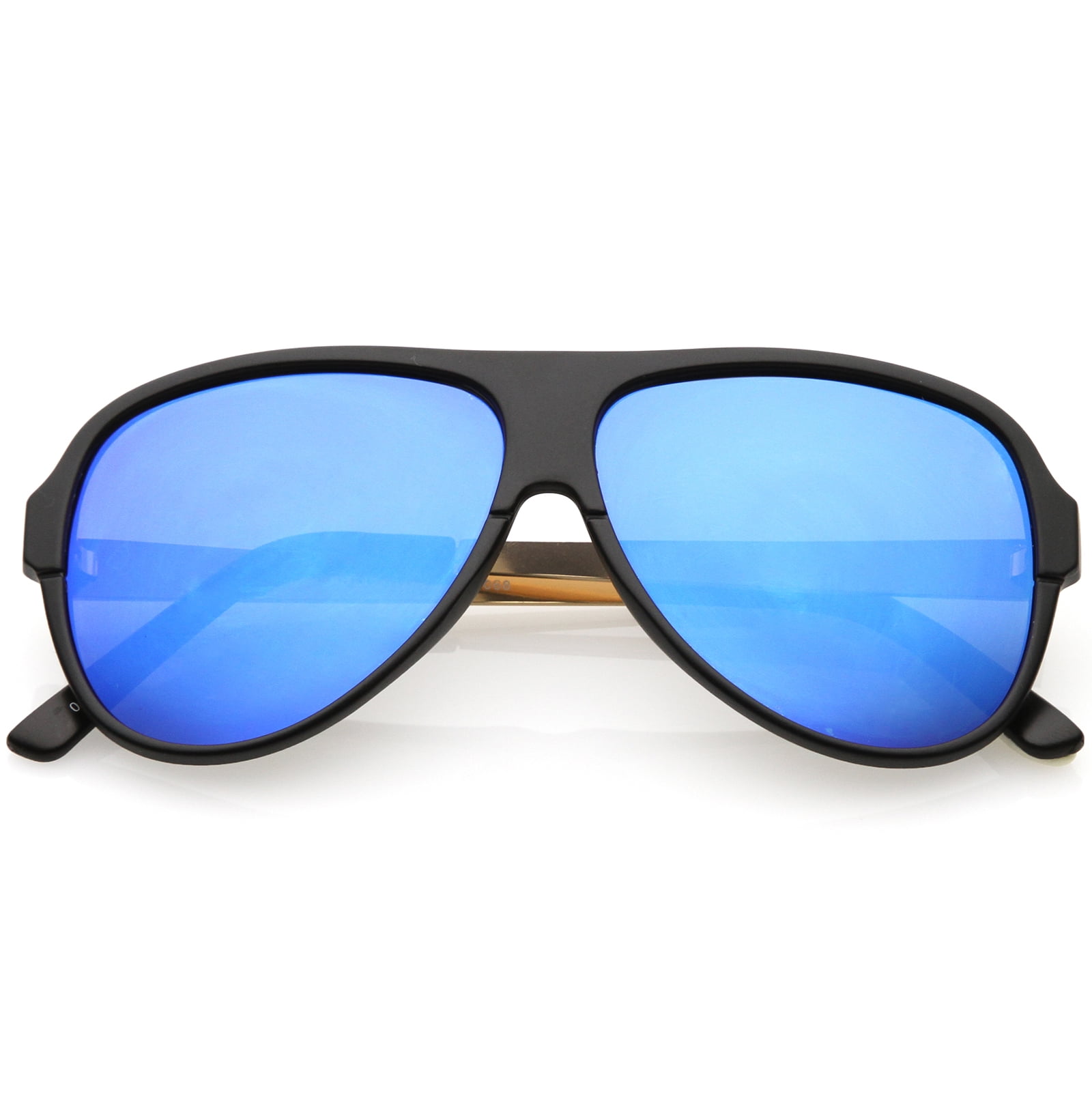 Retro Flat Top Aviator Sunglasses Oversize Color Mirror Flat Lens 58mm ...