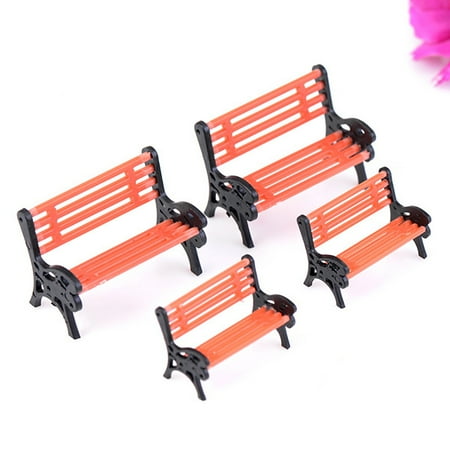 Flmtop Creative Mini Park Bench Model Miniature Landscape Garden ...