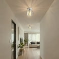 YANSUN Crystal Ceiling Light, Crystal Semi Flush Mount Ceiling Light ...
