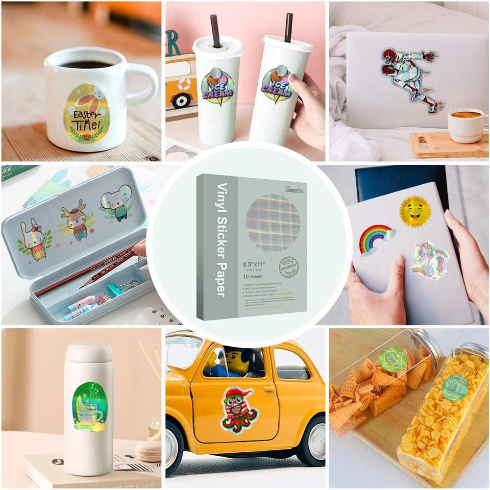 Buy Rainbow Printable Vinyl Holographic Sticker Paper for Inkjet ...