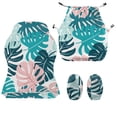 SCRAWLGOD Tropical Monstera Leaf Print Gaming Chair Cover Anti Dust 4 ...
