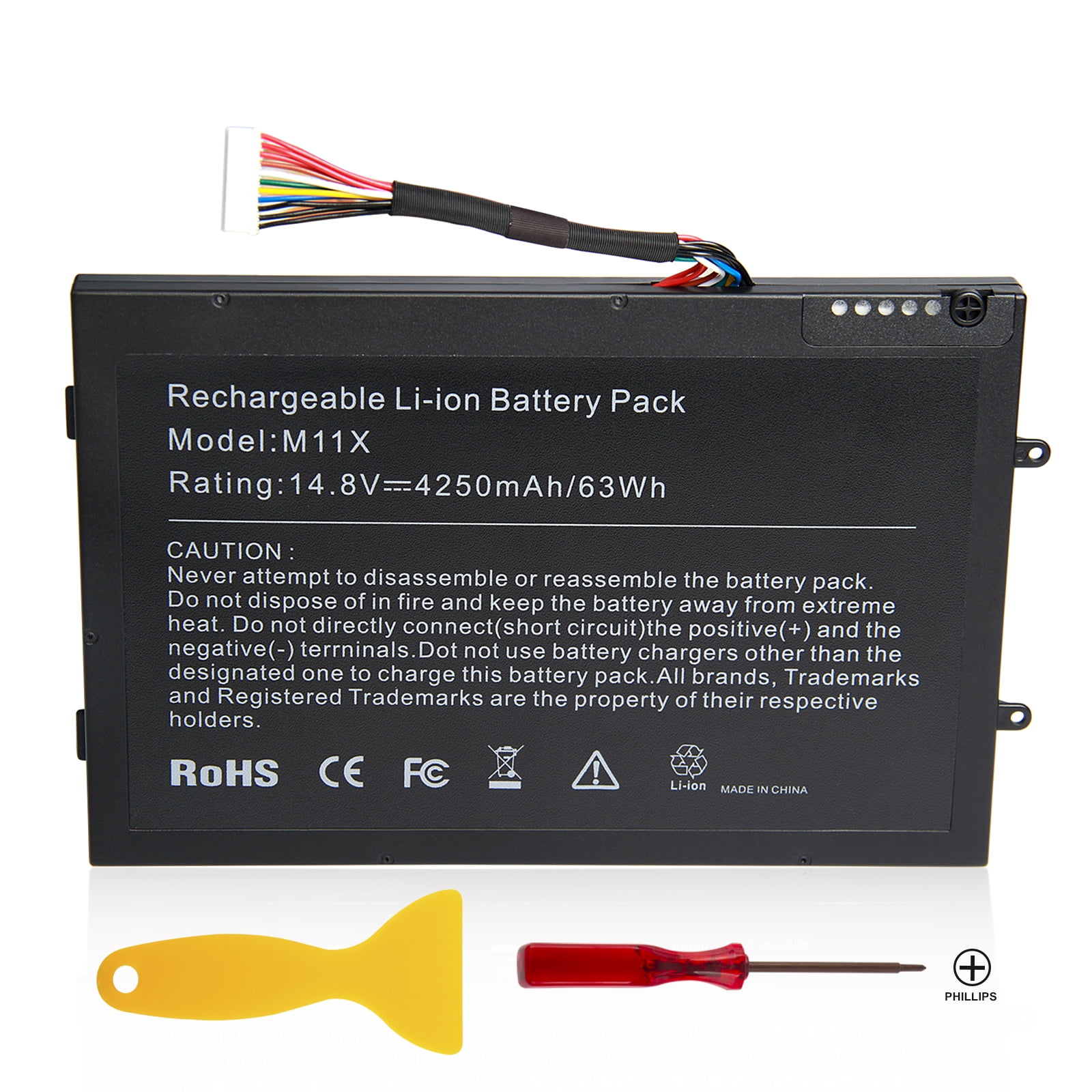Huajiang Tech 14.8V M11x Battery for Dell Alienware M14x R1 R2 R3 PT6V8 ...