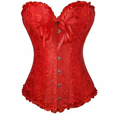 XS-7XL Women's Corsets and Bustiers Top Sexy Lingerie Lace Up Plus Size ...